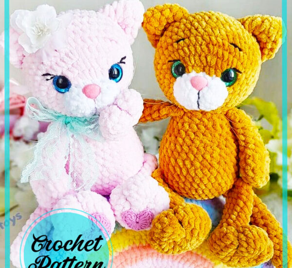Plush Purple Cat Amigurumi free crochet pattern - Amigurumiday