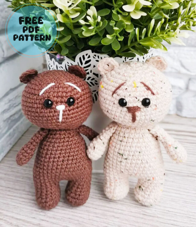 Mini Teddy Bear Keychain Amigurumi PDF Free Pattern