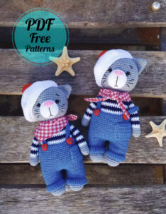 Crochet Jeremy the Cat in Overalls PDF Free Pattern