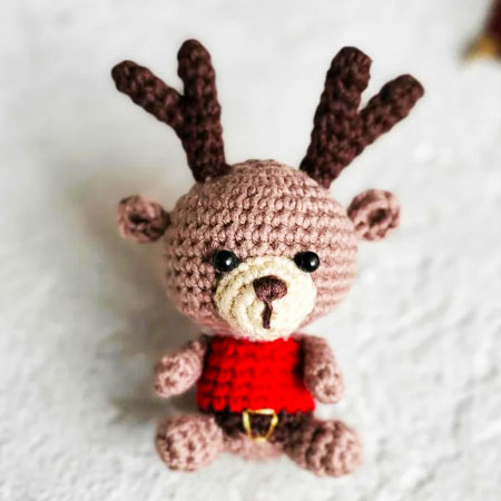 Christmas Keychain Deer Amigurumi PDF Pattern