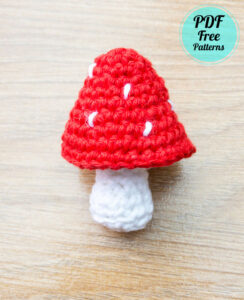 Toadstool Keychain Amigurumi PDF Free Pattern
