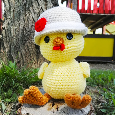 Yellow Chick Martin with Hat Crochet PDF Free Pattern