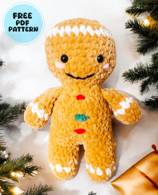 Gingerbread Man for Beginners Free Crochet Pattern