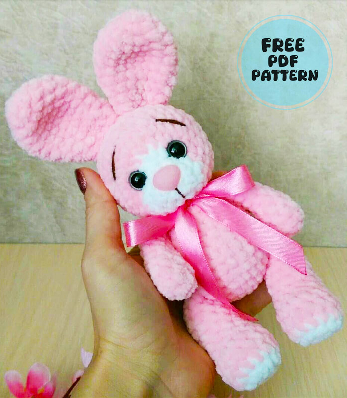 Pink Plush Bunny Bramble Crochet PDF Pattern