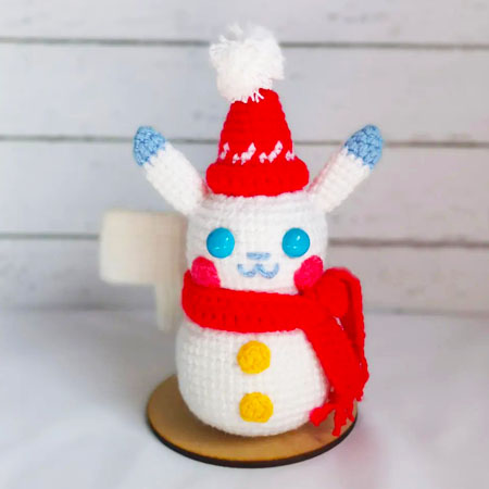 Snowman Pikachu for Christmas Crochet PDF Pattern - Amigurumiday