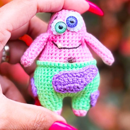 Spongebob Patrick Star Crochet Keychain PDF Pattern