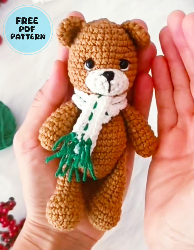 Barney Christmas Bear for Beginners Crochet Pattern