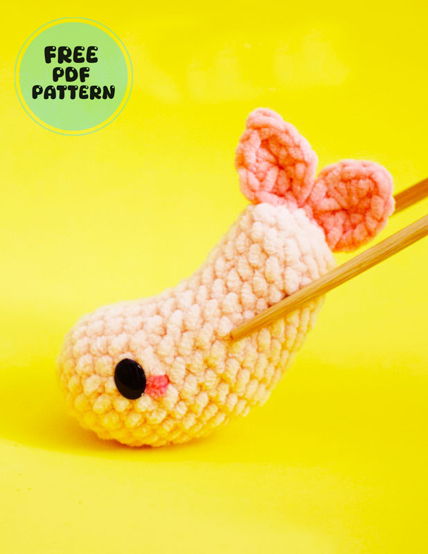 Mini Plush Crochet Shrimp PDF Free Pattern