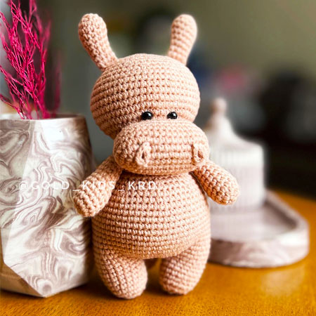 Handmade Jemmy the Hippo Amigurumi Free Pattern
